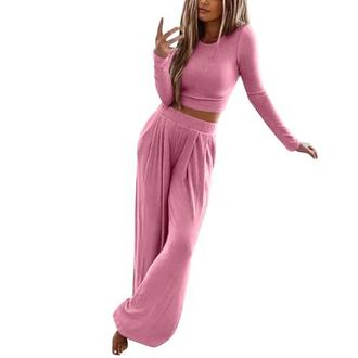 Generic Surv&ecirc;tement deux pi&egrave;ces en velours pour femme avec fermeture &eacute;clair et capuche - Haut &agrave; manches longues et pantalon d&eacute;contract&eacute; - Tenue de voyage - En