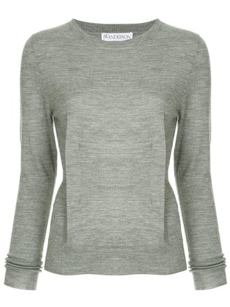 J.W.Anderson light-grey melange crew-neck jumper with dart detailing - Gris