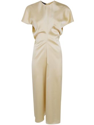 DRHOPE Bias Cut Crew Neck Dress