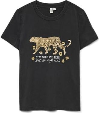 Vero Moda O-Neck Vmfeo S/S T-Shirt &agrave; col Rond JRS Btq GA, Noir, XL Femmes