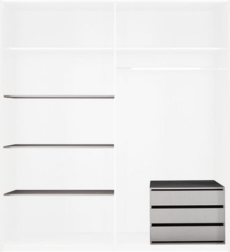 Wimex home24 Zubehörset für Kleiderschränke 180cm Grau Classic Spanplatte, foliert