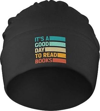 Generic Homme Femme Bonnets De Ski Cest Une Bonne Journ&eacute;e pour Lire des Livres Bonnet &Agrave; Revers Doux Bonnet dhiver Chaud Bonnets Tricot&eacute; pour Ski Cyclisme Quot