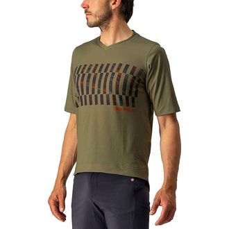 Castelli Mens Trail TECH Tee Sweatshirt, Olivgrün/dunkelgrau-orange r, S
