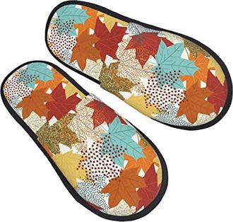 Generic Pantoufle Feuilles D&Eacute;rable DAutomne Chaussons Hiver Maison Chaussures Pour Ext&eacute;rieur Unisex Int&eacute;rieur L