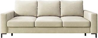 Selsey Mokpeo - 3-Sitzer Sofa mit Schlaffunktion, Bettkasten, Easy-Clean-Veloursbezug in Beige