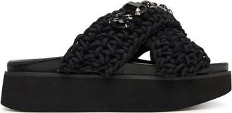 INUIKII Pantoletten Woven Stones Platform 1004.005.0043 Schwarz