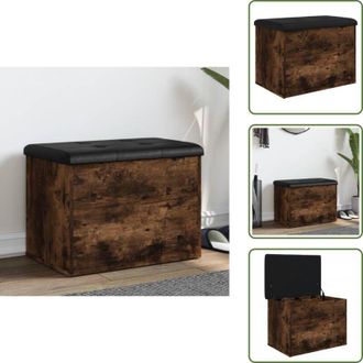 vidaXL The Living Store - Sitzbank mit Stauraum R&auml;uchereiche 62x42x45 cm Holzwerkstoff - Wohnzimmer Dekoration - Stauraumbank - Garderobe - Eckschrank