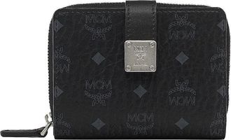 MCM Portemonnaies - Aren Visetos Small Wallet Mni Bk - Gr. unisize - in Schwarz - f&uuml;r Damen