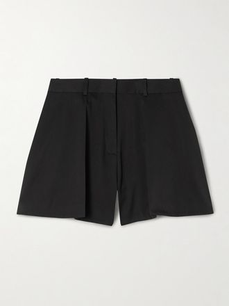 Loewe Short En Satinette De Coton Et De Soie Mélangés À Plis - Noir
