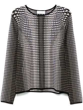Marine Serre Pullover mit Jacquard-Logo - Grau