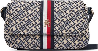 Tommy Hilfiger Handtasche Tommy Hilfiger Th Jacquard Ess Crossover AW0AW19066 Blau