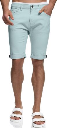 Indicode Herren Villeurbanne Jeans Shorts mit 5 Taschen | Herrenshorts Used Look für Männer Celestial Blue, 3XL