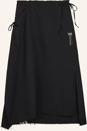 Yohji Yamamoto Y-3 Sport Uniform Raw Cut 3-Streifen Rock schwarz