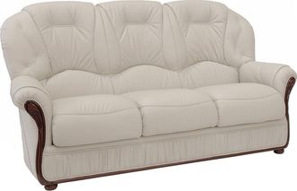Vente-Unique Ledersofa 3-Sitzer - B&uuml;ffelleder - Elfenbeinfarben - Daphne