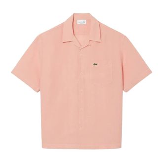 Lacoste Relaxed Fit Leinenhemd - - Shirts - Herren - Rosa - L
