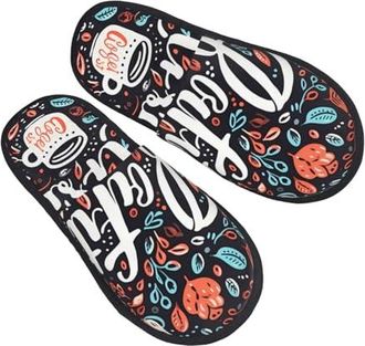 Generic Feuilles Color&eacute;es De Caf&eacute; Homme Femme Slippers Peluche Chaussons Chaud Pantoufles Pour Maison Ext&eacute;rieur Hiver M