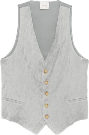 Alysi Femme, Vestes, Gris, Taille: 38 FR Gilet &agrave; Boutons
