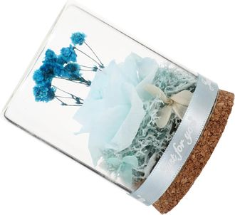 Valiclud Glaskuppel Mit Rosenmotiv Als Dekoration Unsterbliche Blume in Glas-geschenkbox Zeitloses Geschenk Für Zuhause Oder Büro