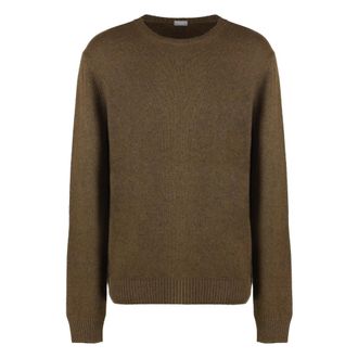Malo Kaschmir Rundhalspullover- Gerippte Strickkanten - - Knitwear - Herren - Braun - 2XL