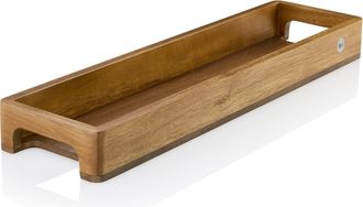 Adhoc ST27 Servierplatte, Gewürz-, Getränke- und Deko- Tablett Serve Slim rechteckig, Akazienholz/Walnussholz