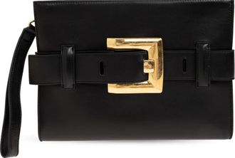Balmain Femme, Sacs, Noir, Taille: ONE Size Anthem Smooth Leather Clutch