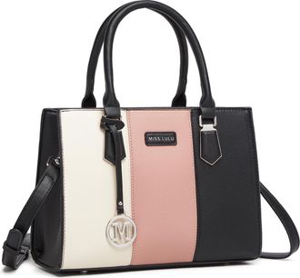 Miss Lulu Handtaschen f&uuml;r Damen Mittelgro&szlig;, Taschen PU Leder, Handtasche Gro&szlig; V-f&ouml;rmiges Design Synthetic Ledertasche Mit Abnehmbarem Schultergurt f&uuml;r B&uuml;ro Schu