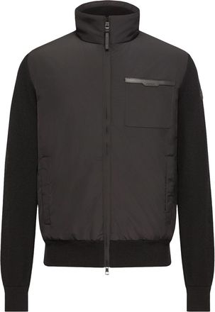 Moncler Moncler Cardigan Zipp&eacute; Matelass&eacute; En Laine Et Cachemire, Homme, Noir, Taille: 3xl