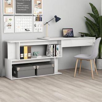 vidaXL Vidaxl - Angle Desk Table pc Studio Office en bois Diverses couleurs Couleur : blanc brillant