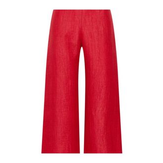 Maliparmi Maliparmi, Femme, Pantalons, Rouge, Taille: 36 FR Linen Jacquard Pantalons