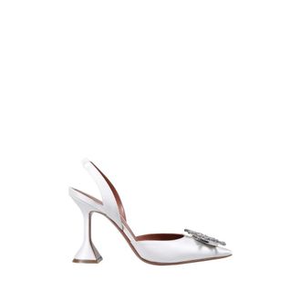 Amina Muaddi Femme, Chaussures, Blanc, Taille: 36 EU Escarpin Blanc - 95 MM