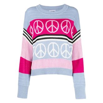 Moschino Blaue Wollmischung Casual Pullover - - Knitwear - Damen - Mehrfarbig - M