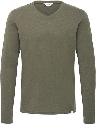 Solid SOLID SDBeda Homme T-shirt à manches longues Col en V Mélange de coton Regular Fit, Taille:XL, Couleur:Ivy Green Melange (8797)