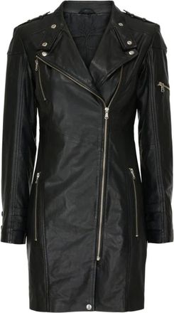 Notyz Notyz, Femme, Vestes, Noir, Taille: 40 FR Long Biker Jacket