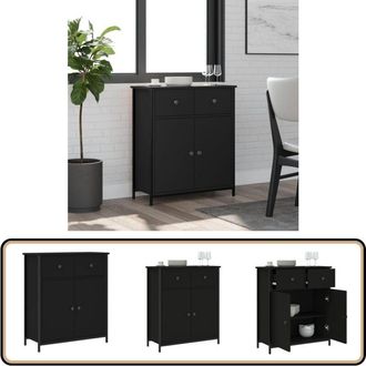 vidaXL Buffet noir 70x30x80 cm bois dingénierie - Buffet Noir - Meuble Rangement - Commode - Mobilier Salon - Décoration Intérieur