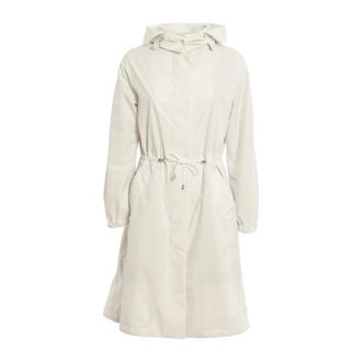 Moorer Wei&szlig;er Polyester Mantel Hergestellt in Italien - - Coats - Damen - Wei&szlig; - 3XS