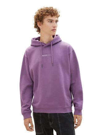Tom Tailor Herren Hoodie Sweatshirt mit kleinem Logo-Print