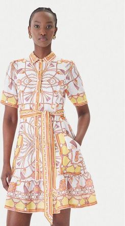 Hale Bob Sommerkleid with linen Aula 61SG670A Gelb Regular Fit