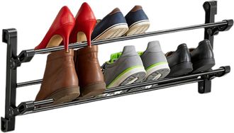 Generic Wand-, schmales Organizer-, platzsparend, faltbar, montiertes Schuhaufbewahrungssystem, vertikaler Metallhalter, kompakter Eingangsschrank, Mehrzwecke