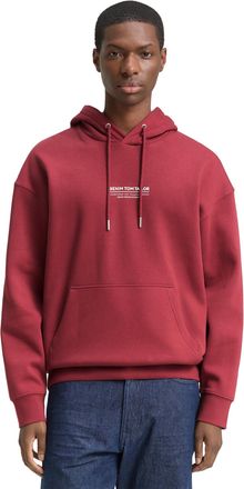 Tom Tailor Herren 1045580 Relaxed Hoodie Sweatshirt mit Logo-Print, 23853-Burnt Russet, XXL