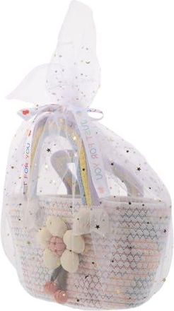 Frcolor Sac Tissé Coton Coloré Sac Cabas Tressé Main pour Femmes Style Naturel Doux pour Vacances Plage et Voyages