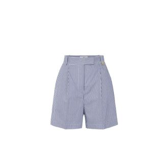 Elisabetta Franchi Gestreifte Stretch-Baumwollshorts - - Shorts - Damen - Blau - 2XL