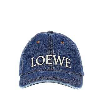 Loewe Logo embroidery denim baseball cap Woman L
