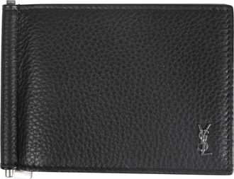 Saint Laurent Grained Leather Bill Clip Wallet