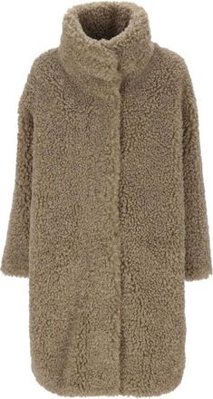 Roberto Ricci Design Rrd, Femme, Vestes, Brun, Taille: 38 FR Manteau textur&eacute; &agrave; panneaux et col montant