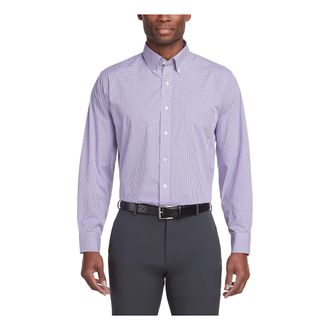 Van Heusen Herren Regular Fit Gingham-Kleid mit Button-down-Kragen Klassisches Hemd, Amethyst, 37 cm-38 cm Hals 81 cm-84 cm Ärmel