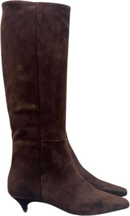 Tiffi Tiffi, Femme, Chaussures, Brun, Taille: 40 EU Stivale dal ginocchio in camoscio tacco basso