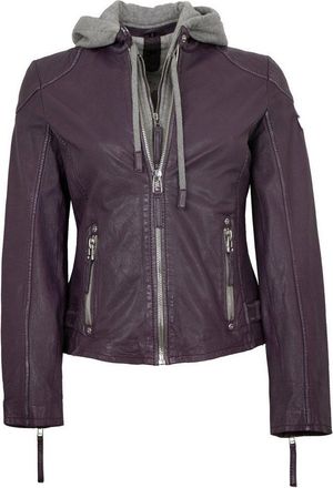 Mauritius Lederjacke GWFinja Gipsy - Damen Lederjacke Lammnappa Kapuze pruple