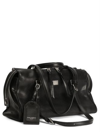 Dolce & Gabbana Womens Victory Shoulder Bag Black Leather Pvc