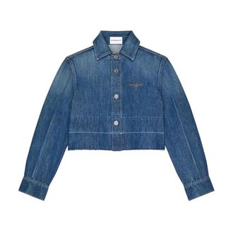 Givenchy Cocoon Cropped Denim Jacket - - Jackets - Damen - Blau - S