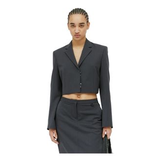 Diesel Taillierter Crop-Blazer aus glattem Gewebe - - Jackets - Damen - Grau - S